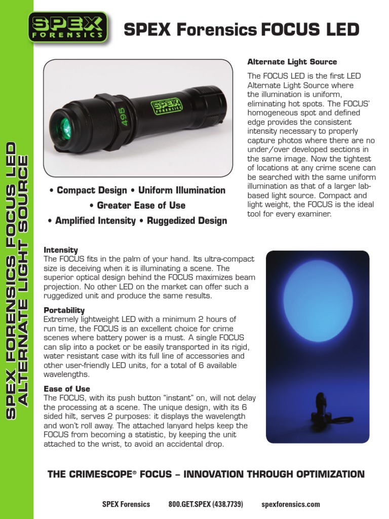 CrimeScope FOCUS LED Kit | PDF | Fingerprint | Forensic Science