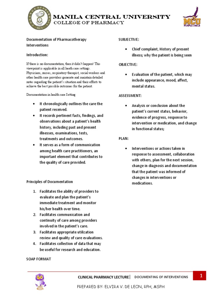 Clinical Pharmacy Intervention Documentation | PDF | Health ...