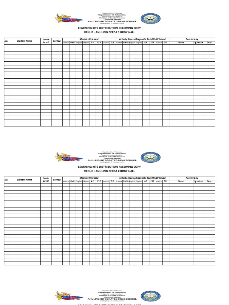 Receiving Copy List Module | PDF