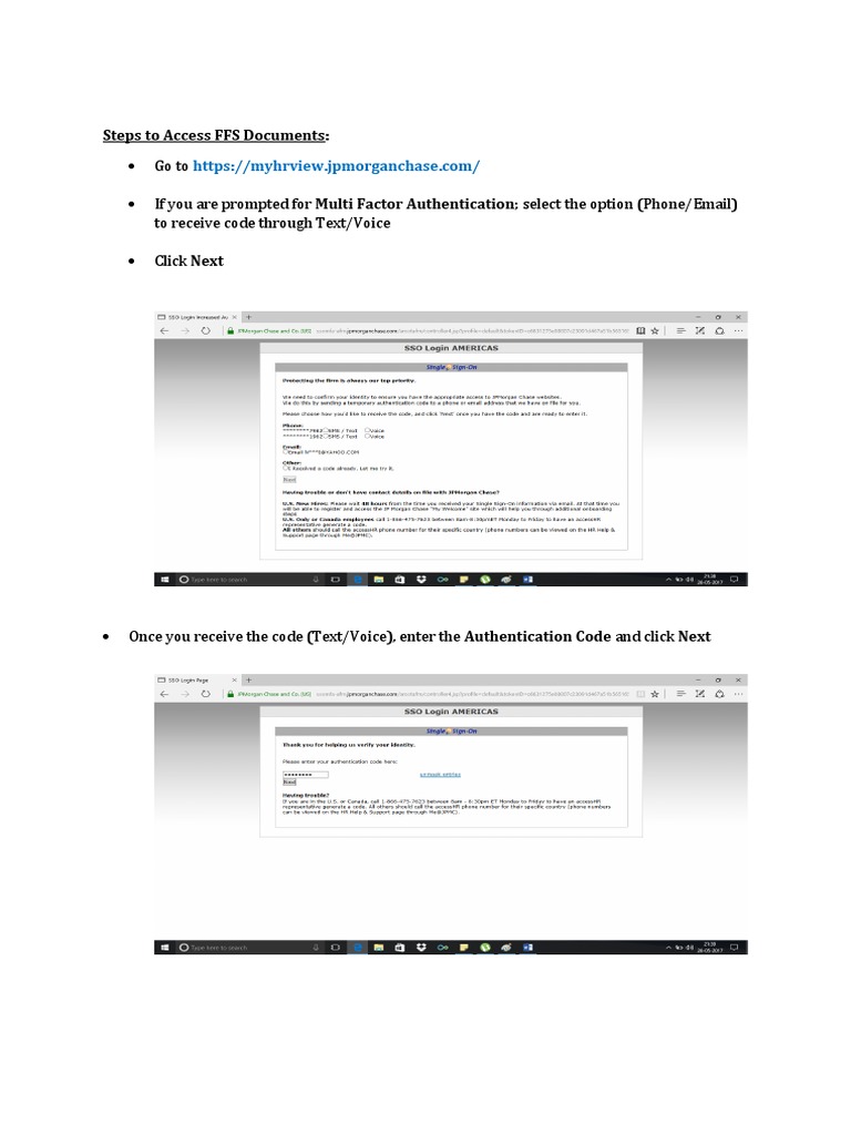 Steps To Access FFS Document | PDF