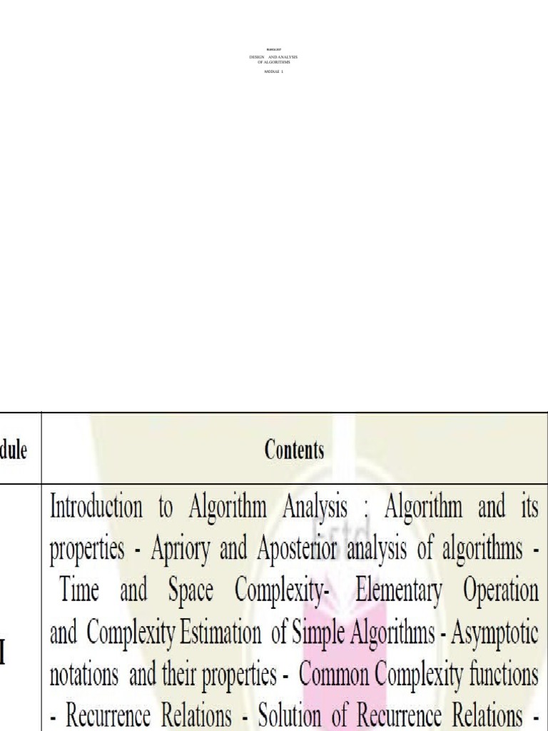 DAA Module 1 | PDF | Algorithms | Computer Programming