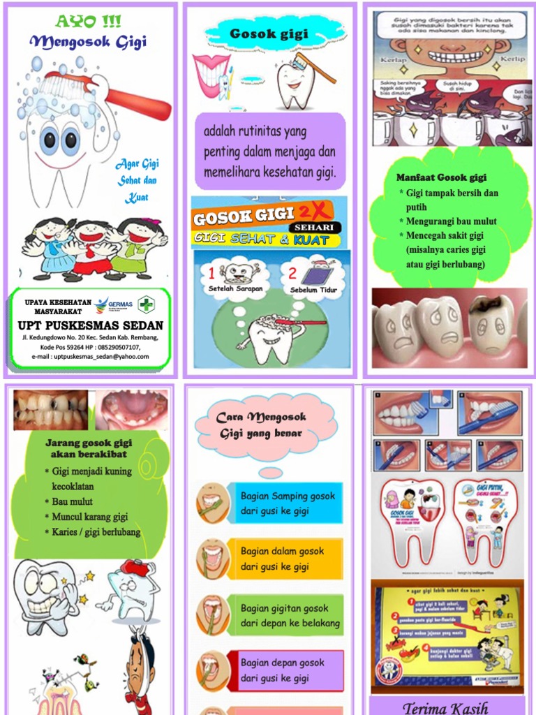 Leaflet Gosok Gigi Puskesmas Sedan Rev 1 | PDF