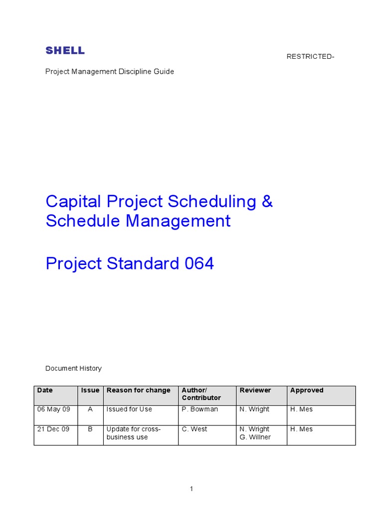 Capital Project Scheduling Guide | PDF | Project Management | Risk
