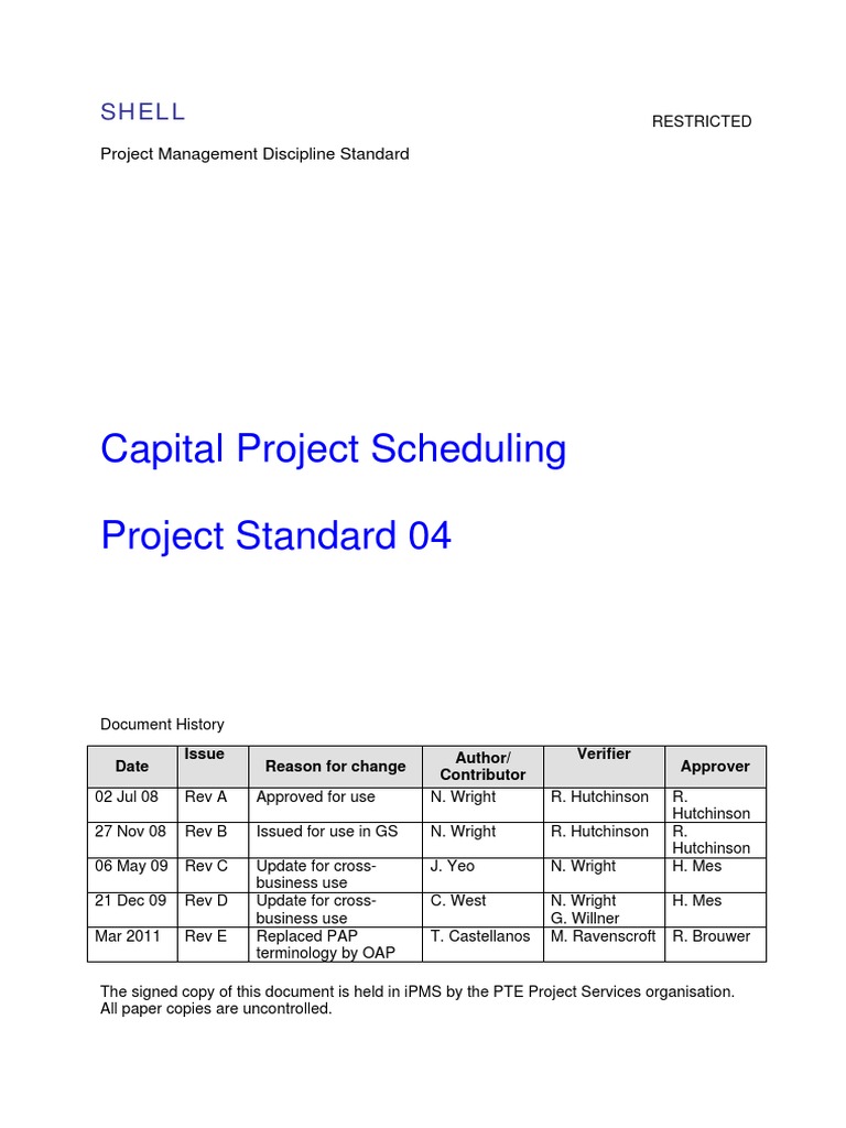 Capital Project Scheduling | PDF | Project Management | Economies