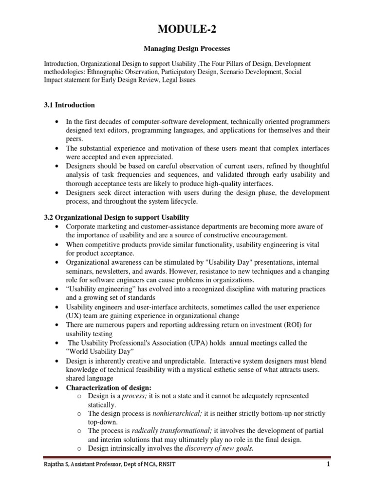Module-2: Managing Design Processes | PDF | Usability | User Interface