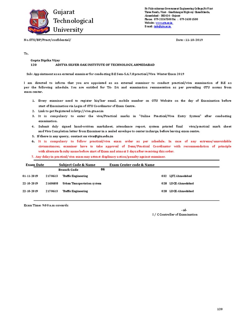 Gujarat Technological University: 120 Aditya Silver Oak Institute of ...