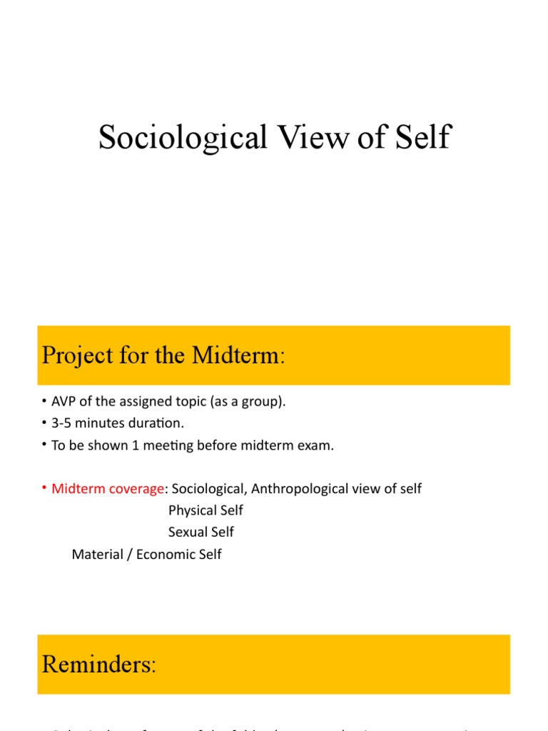 Sociological View of Self | PDF | Body Image | Self