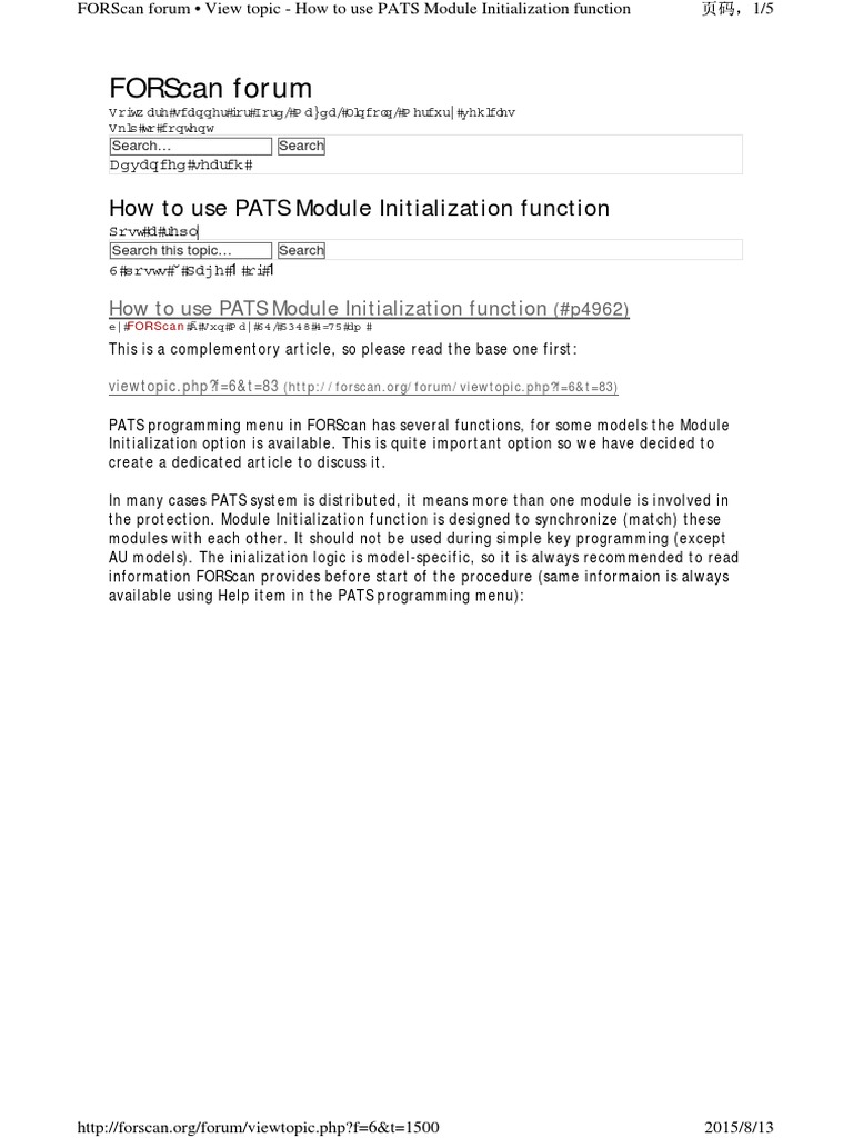 How To Use PATS Module Initialization Function | PDF | Internet Forum ...