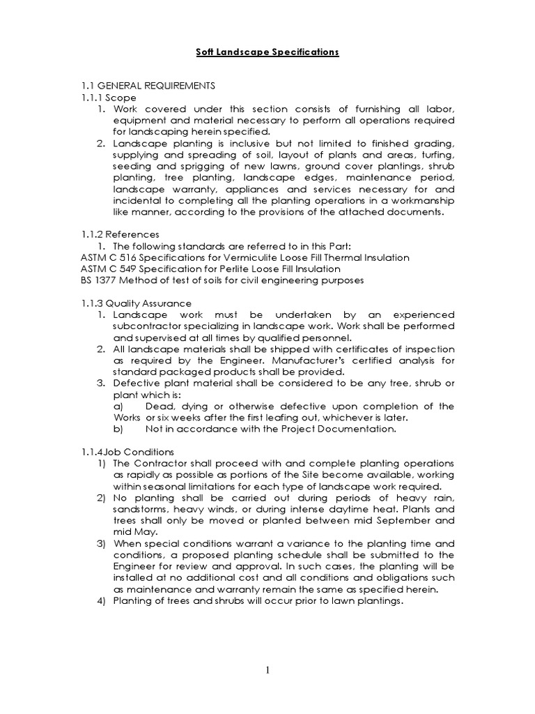 MCEC Planting Specifications PDF | PDF | Pruning | Trees