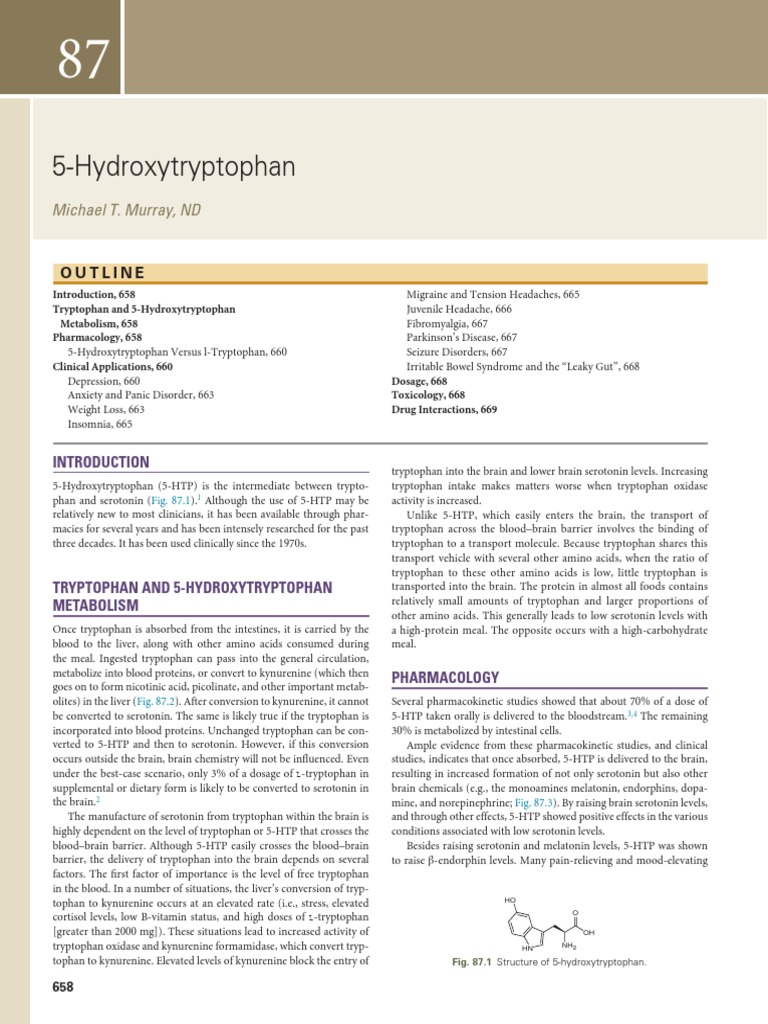 5-Hydroxytryptophan: Michael T. Murray, ND | PDF | Selective Serotonin ...