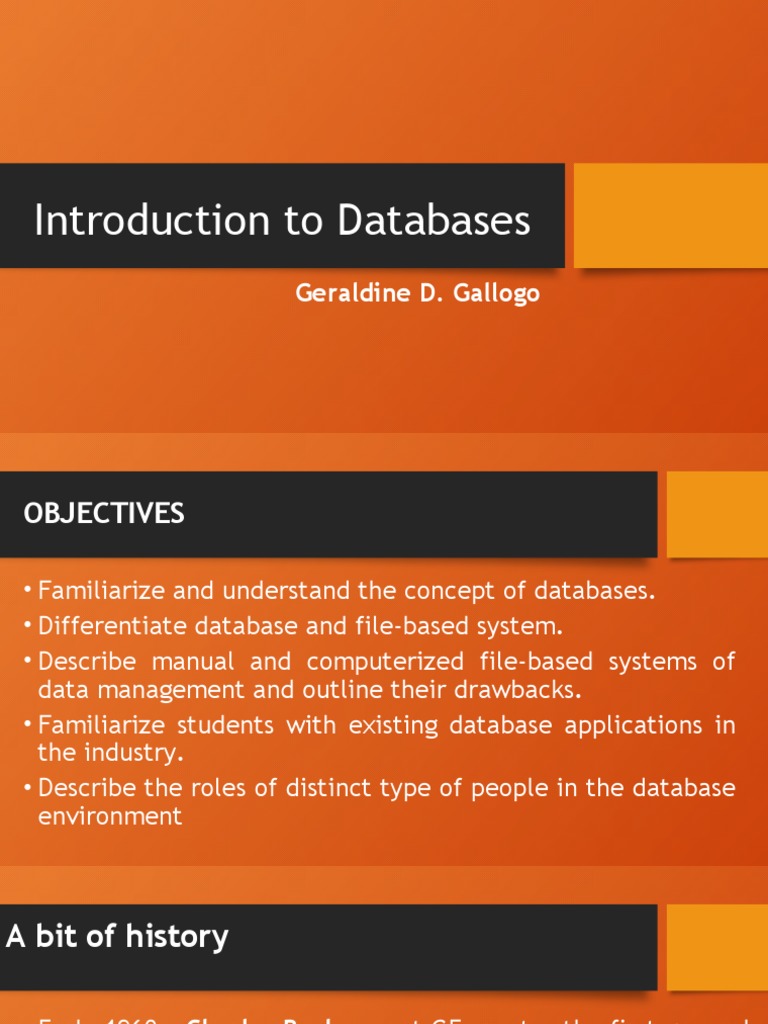 1.introduction To Databases | PDF | Relational Database | Databases