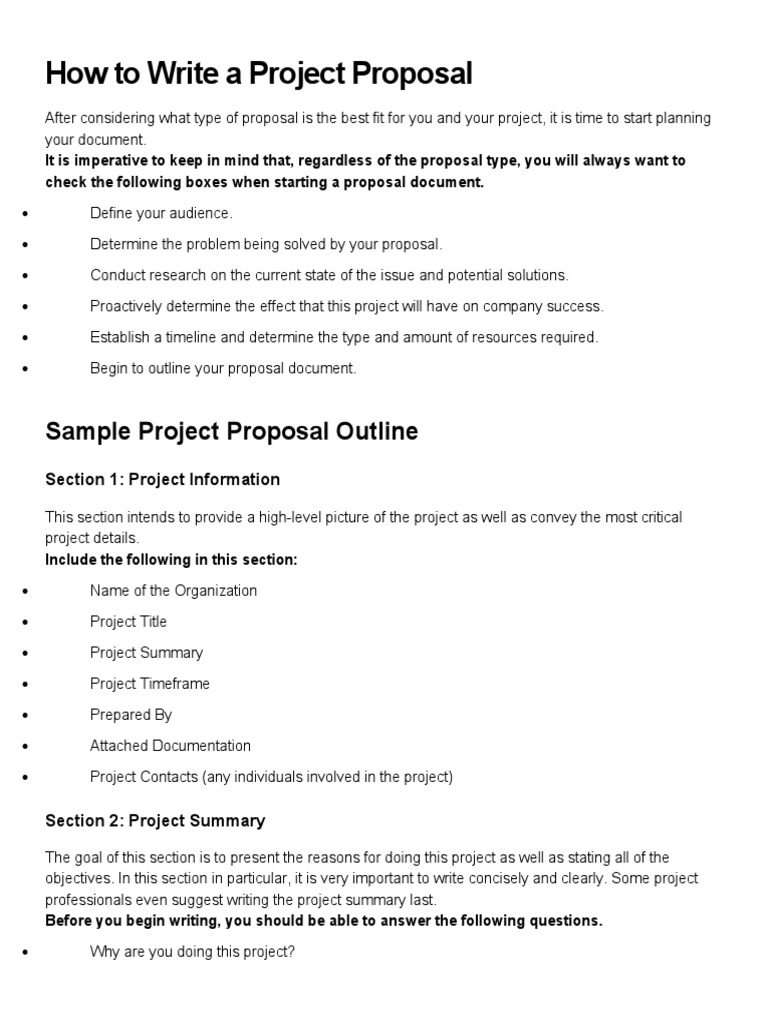 How To Write A Project Proposal | PDF | Project Management | Business