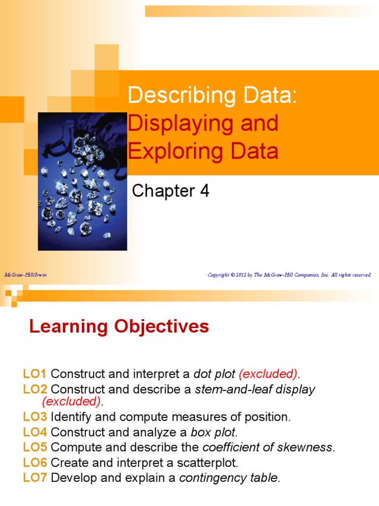 Describing Data:: Displaying and Exploring Data | PDF | Skewness | Outlier