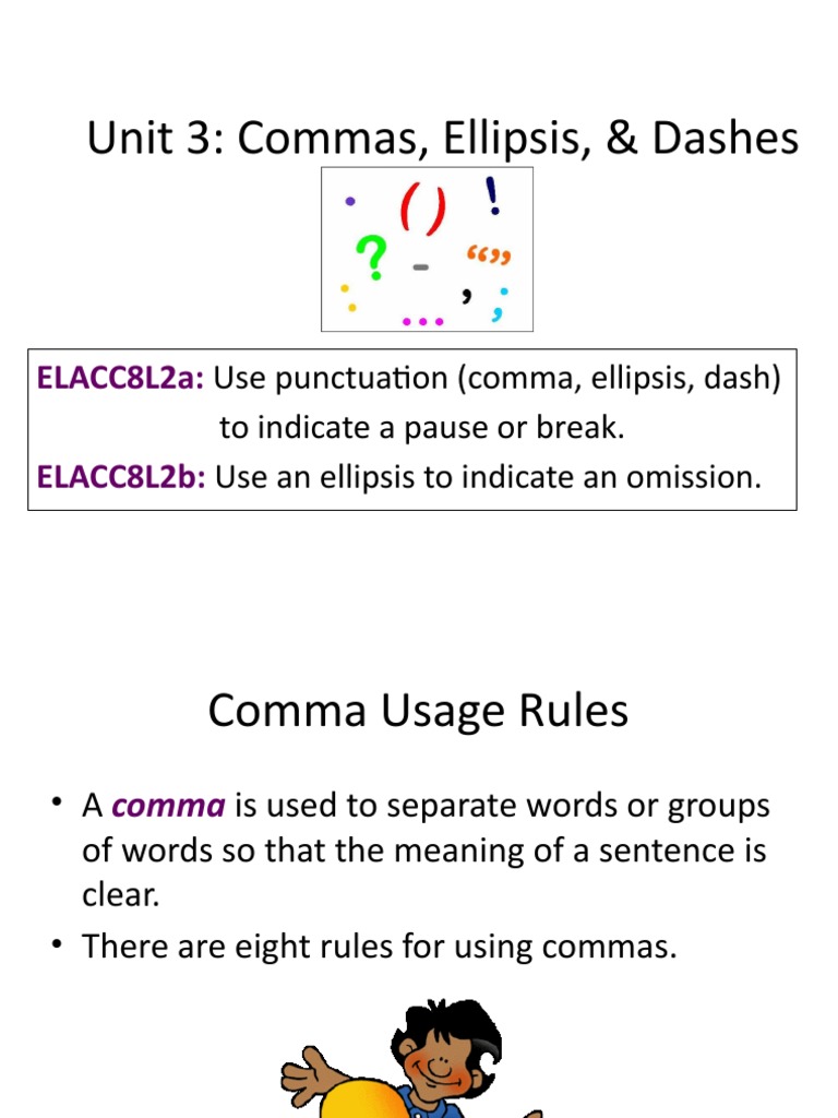 Commas Ellipsis and Dashes PPT 1q4v8jv | PDF | Comma | Ellipsis