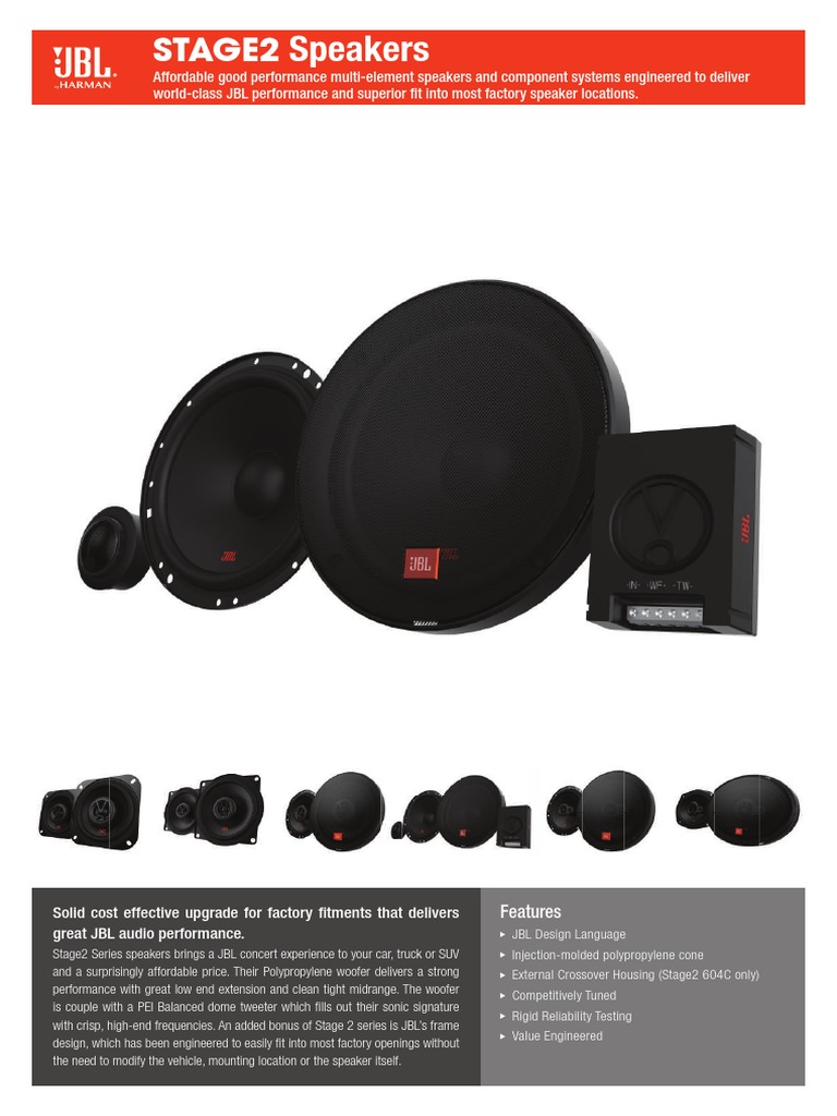 JBL Stage2 Speakers Spec Sheet English Compressed | PDF | Loudspeaker ...