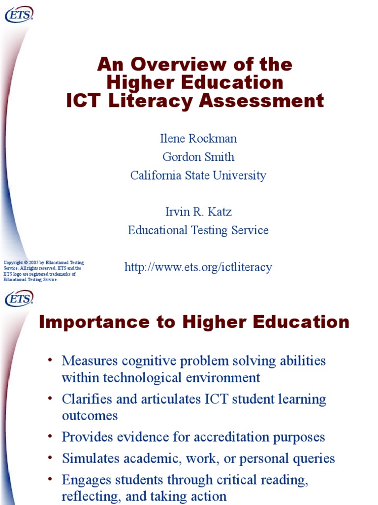 An Overview of The Higher Education ICT Literacy Assessment | PDF ...