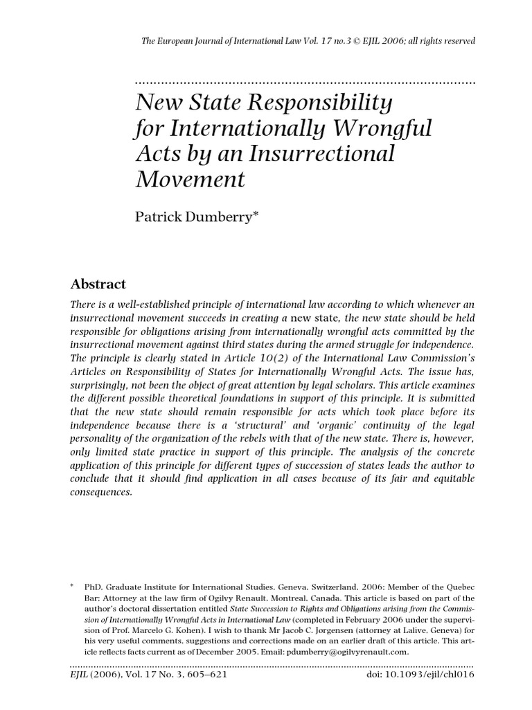 Article 10 State Responsibility | PDF | Government Information ...