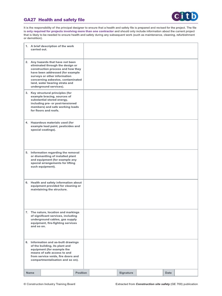 Safety File Citb | PDF