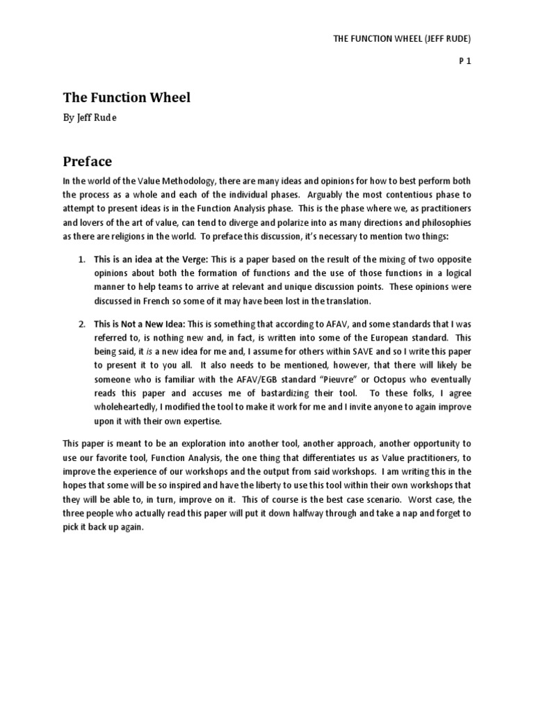 The Function Wheel: by Jeff Rude | PDF | Verb | Function (Mathematics)