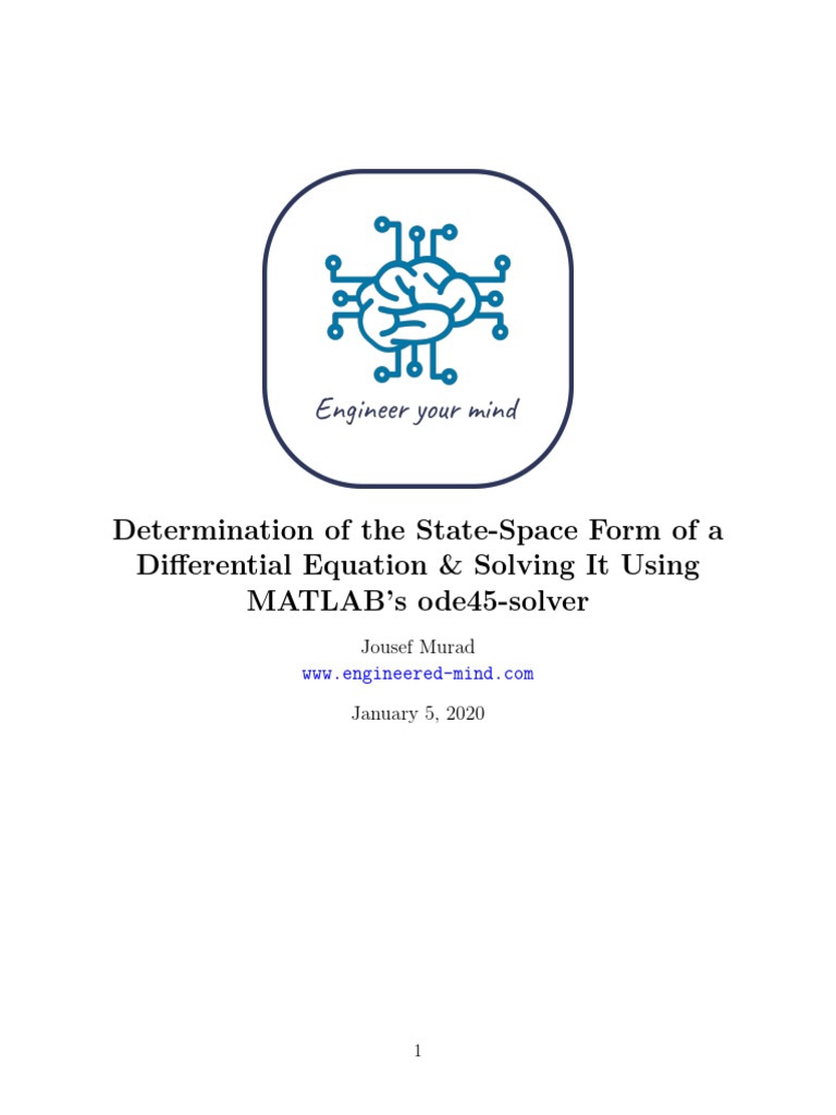 Determination of The State-Space Form of A Differential Equation ...