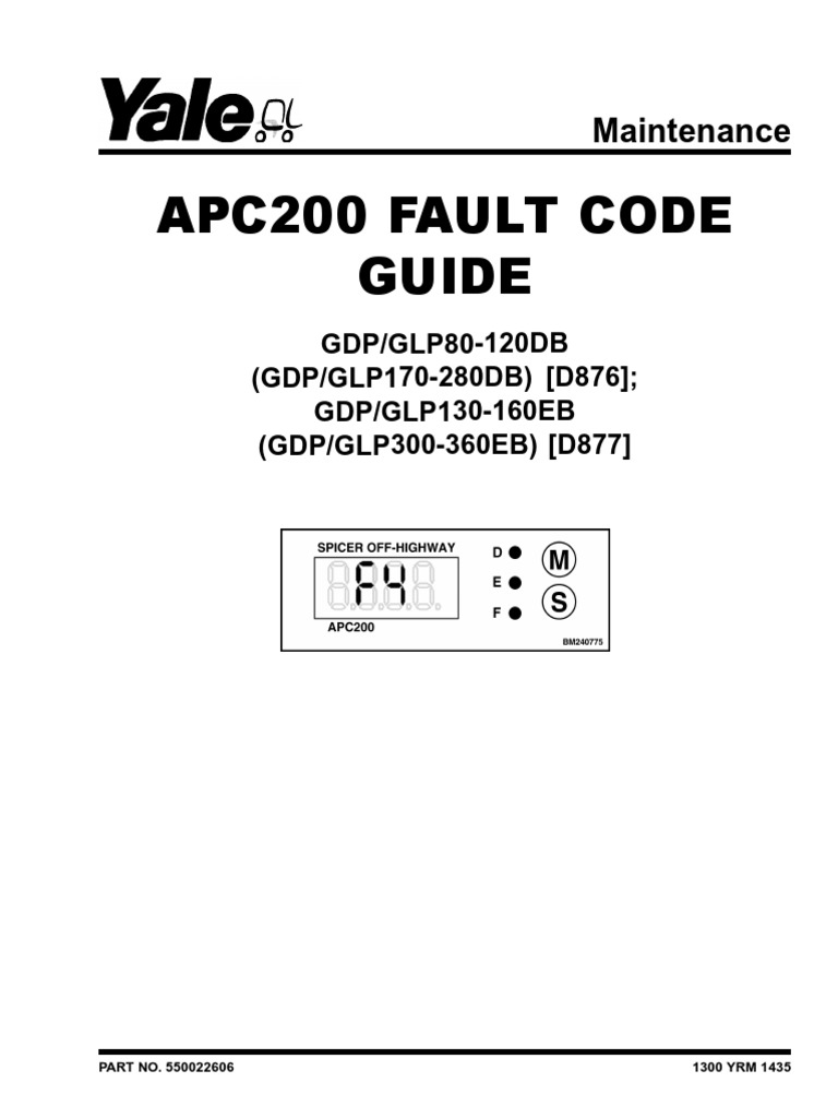 Apc200 Fault Code Guide 550022606-1300yrm1435 - (05-2010) - Uk-En | PDF ...