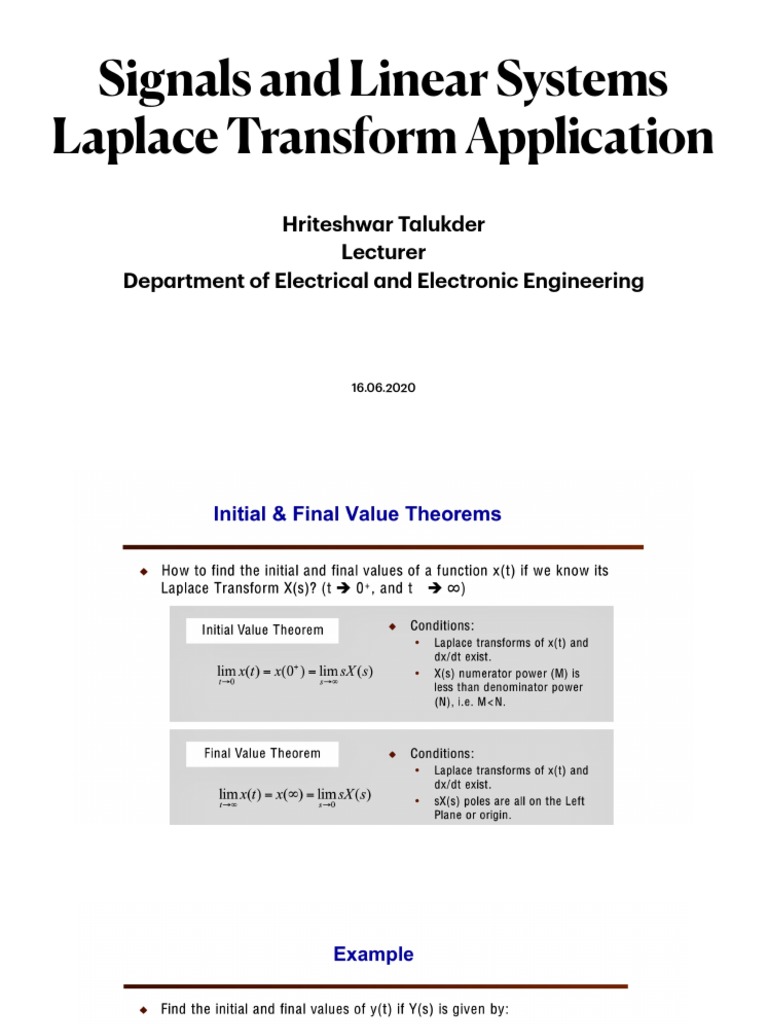 Application of Laplace Transform | PDF