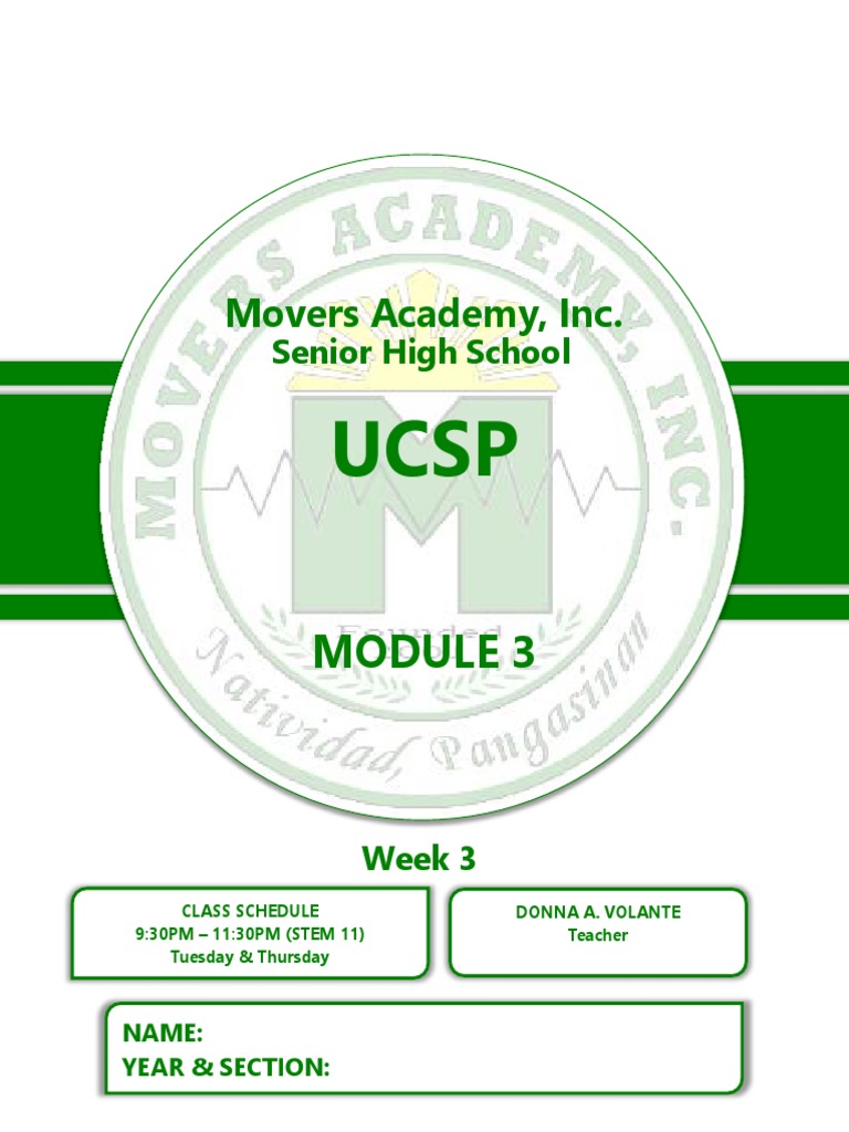 Movers Academy Ucsp Module 3 Schedule Pdf