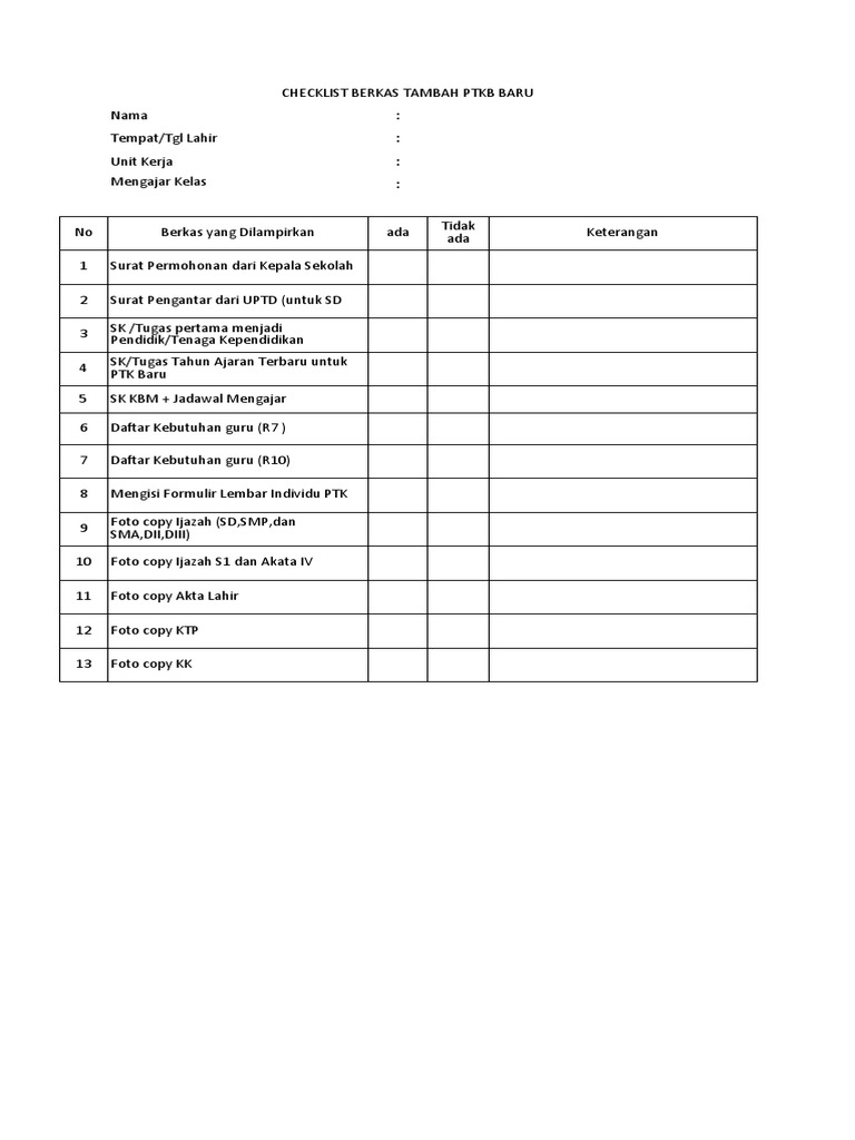 Rekap Tambah PTK Baru | PDF