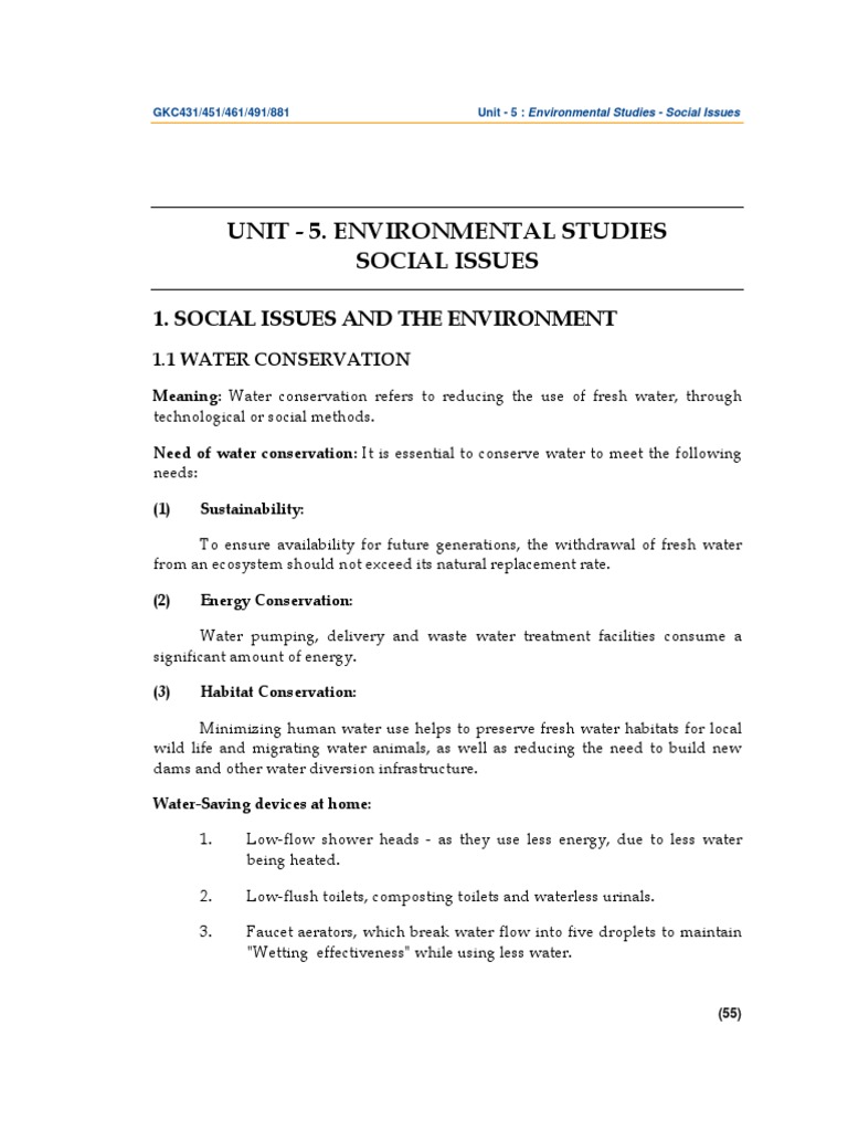 Unit - 5. Environmental Studies Social Issues | PDF | Global Warming ...