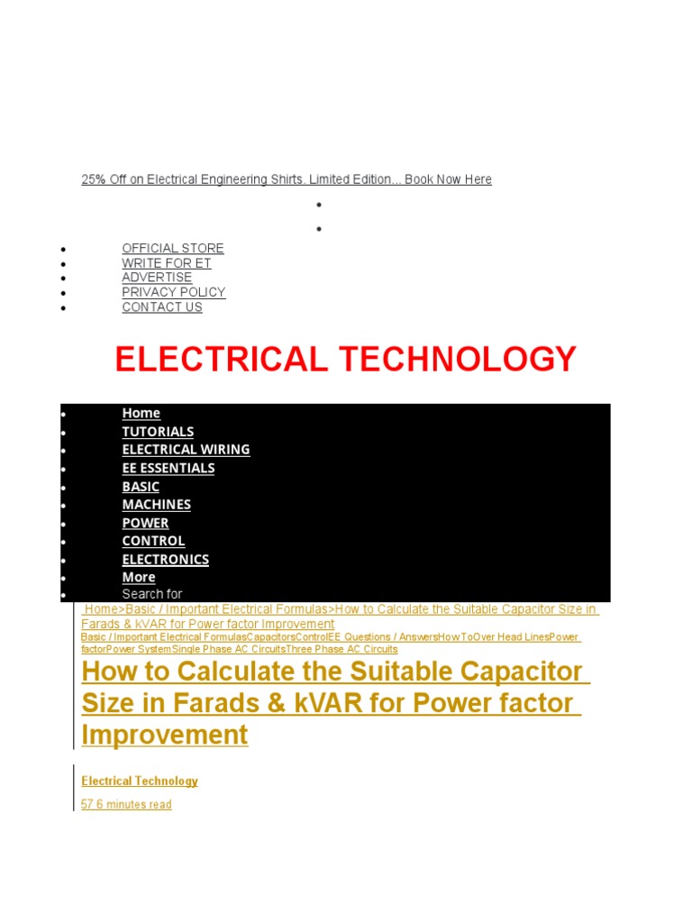 Capacitor Bank Sizing Examples | PDF | Capacitor | Electromagnetism