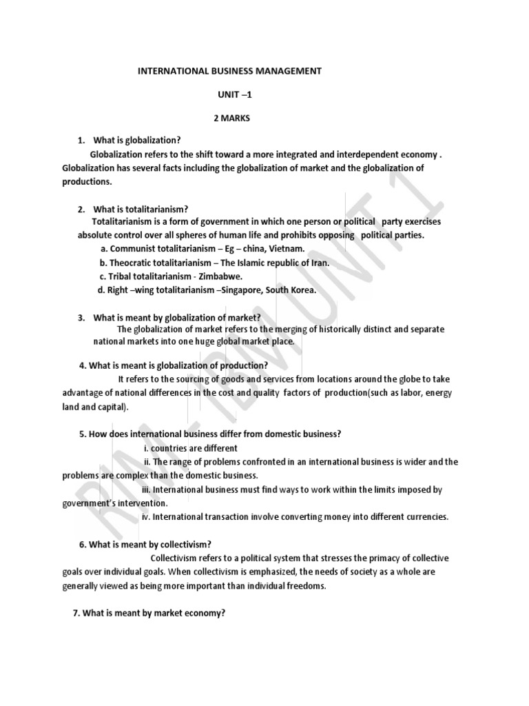 Unit 1 Ibm Notes' PDF | PDF | Purchasing Power Parity | Social ...