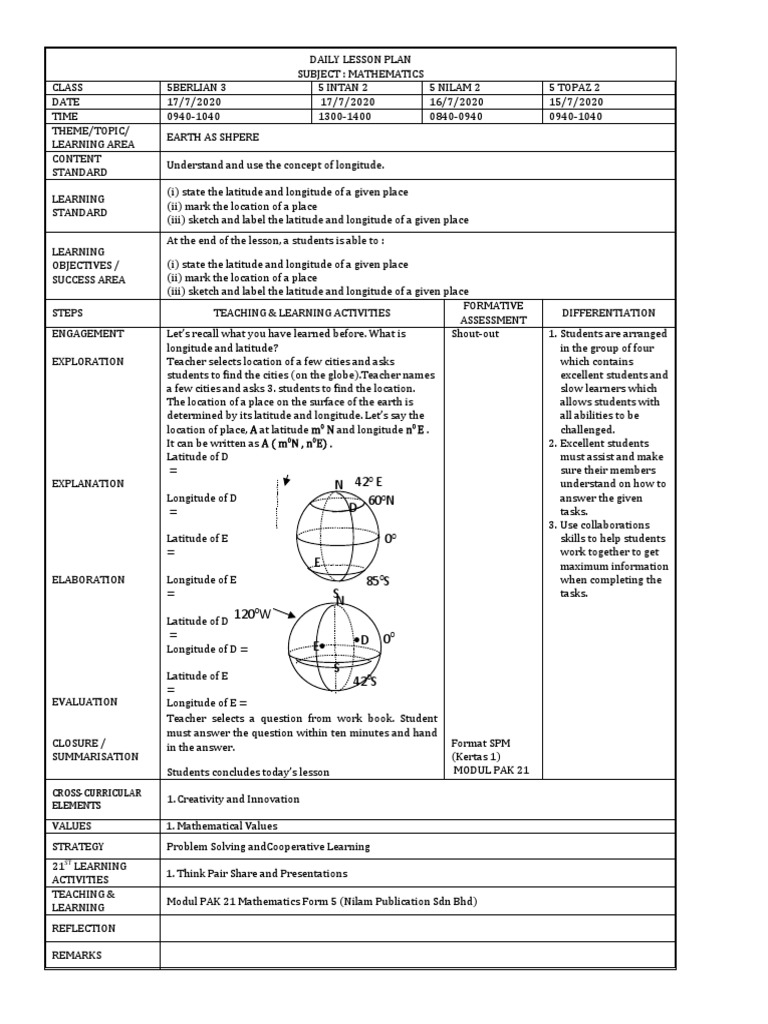 D 42 E N 60 N: Cross-Curricular Elements | PDF | Lesson Plan ...