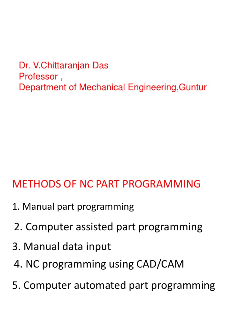 Dr. V.Chittaranjan Das Professor, Department of Mechanical Engineering ...