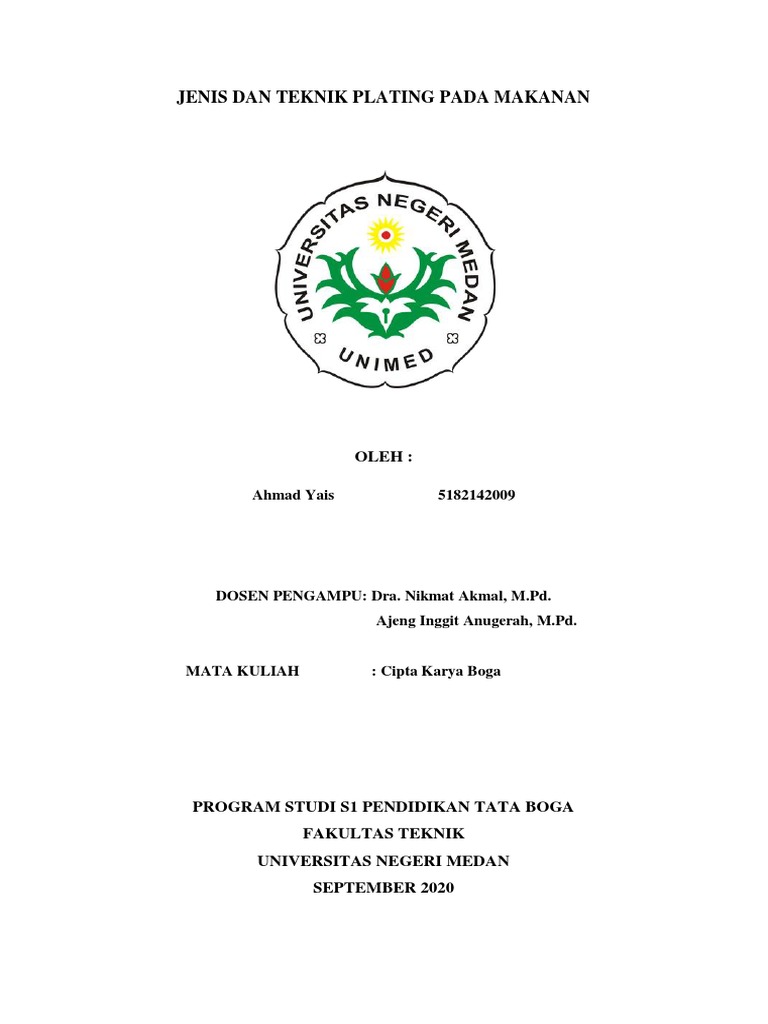 Jenis dan Teknik Plating Makanan | PDF