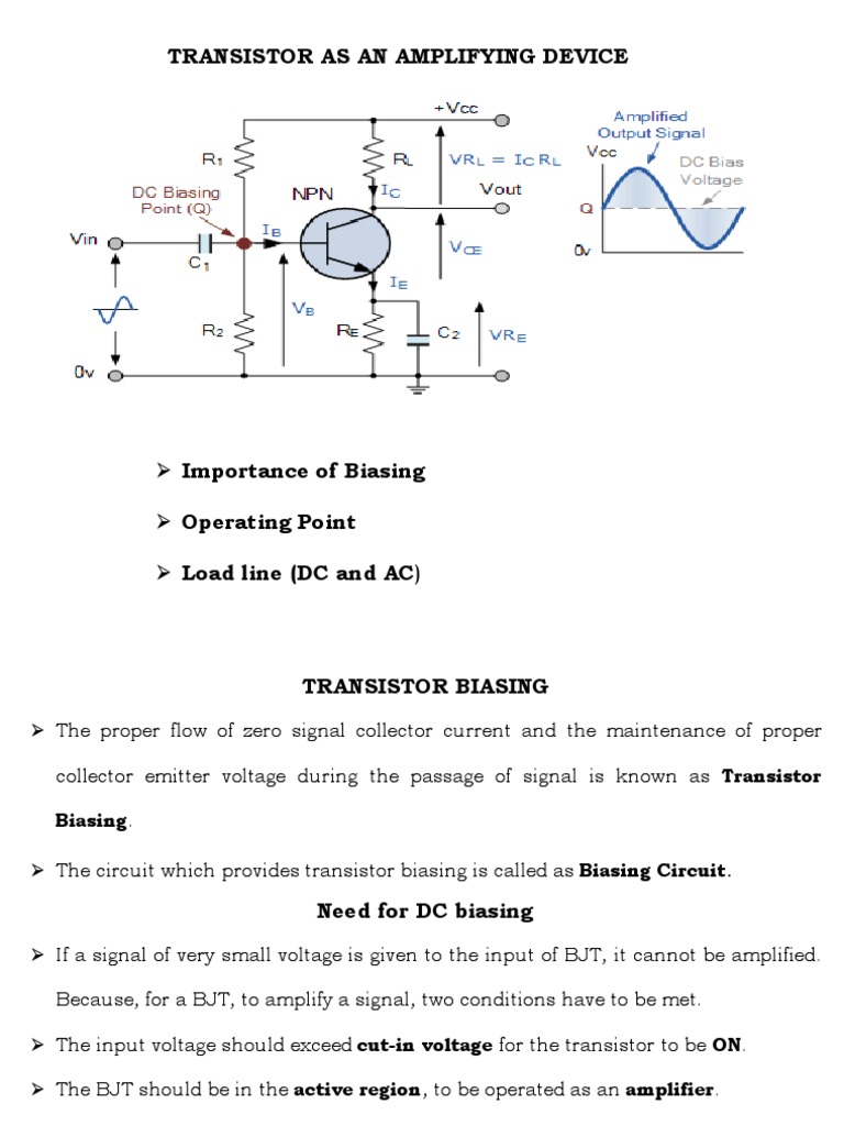 Biasing DC and Ac Load Lines | PDF | Bipolar Junction Transistor ...