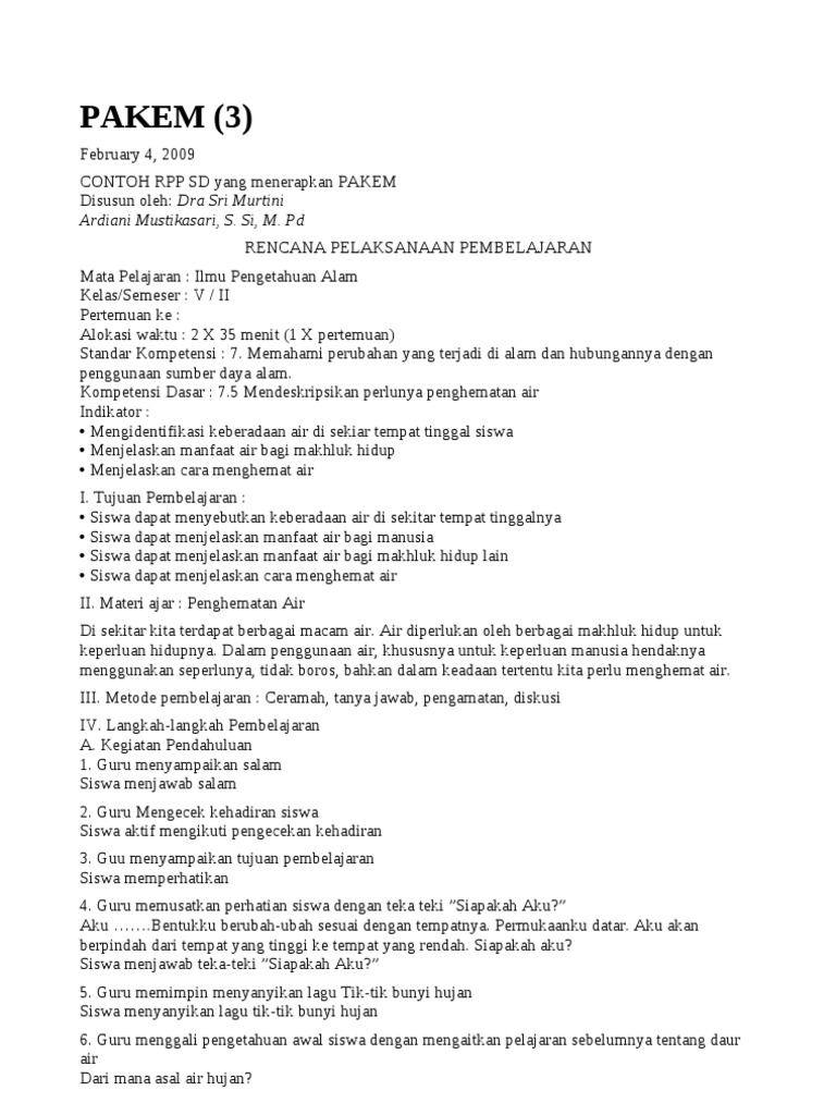 RPP Pakem | PDF