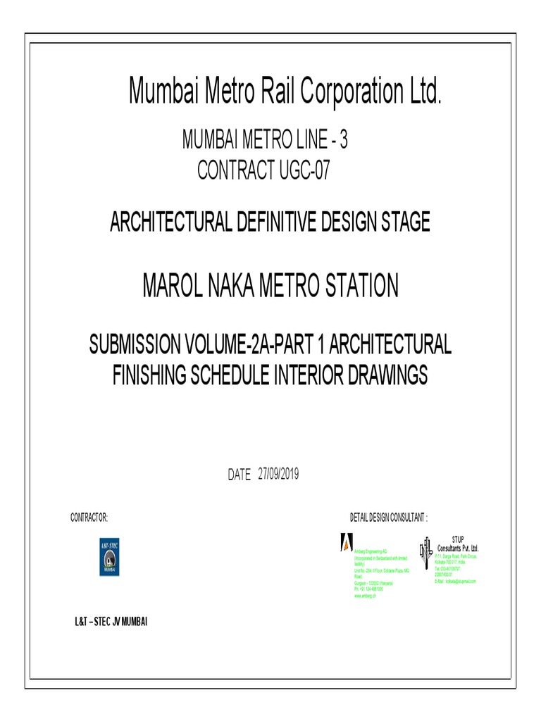 Marol Naka Metro Station Design Plans | PDF | Tile | Ceiling