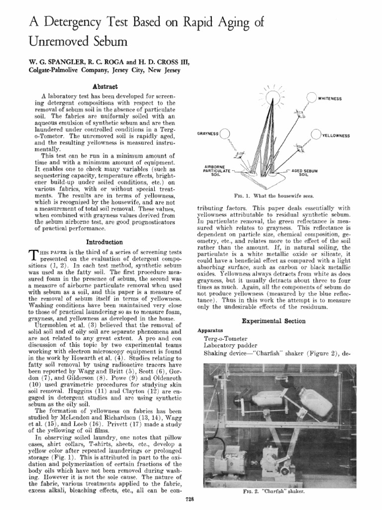 Aging Of: A Detergency Test Based Unremoved Sebum Rapid | PDF | Soil ...