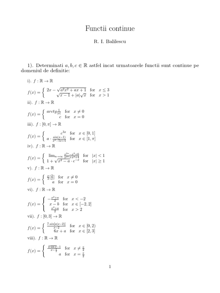 Functii Continue | PDF | Special Functions | Trigonometry
