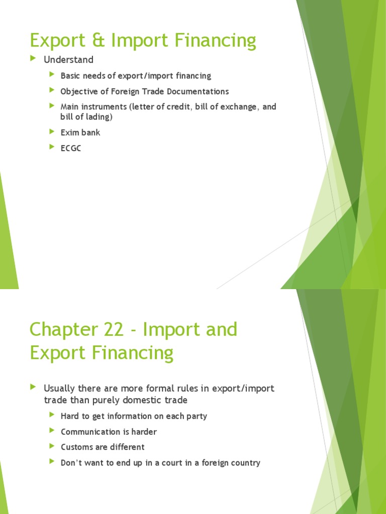 Export & Import Financing: Understand | PDF | Letter Of Credit ...
