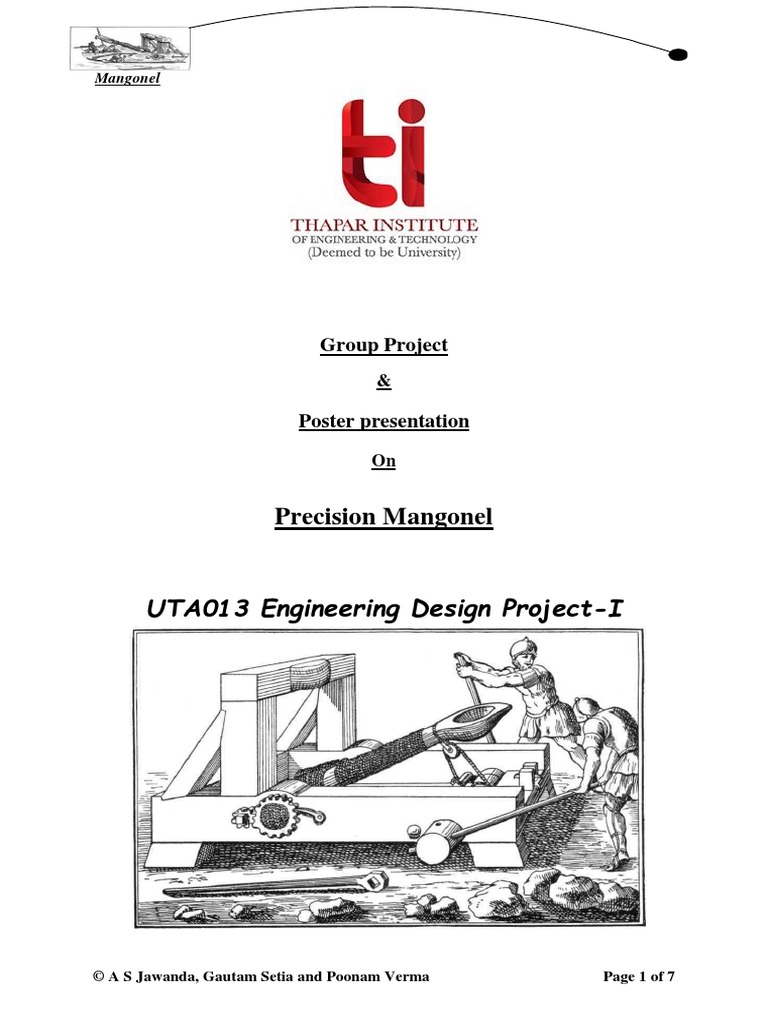 Final Mangonel Group Project | PDF | Design | Engineering Design Process