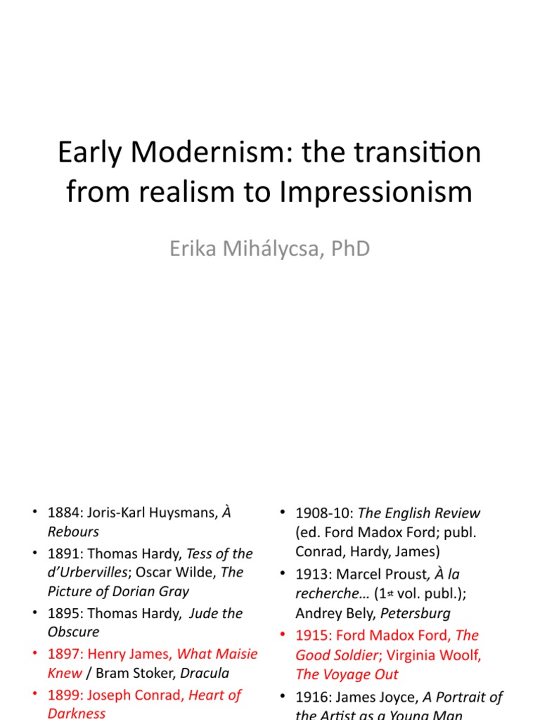 Early Modernism Realism To Impressionism | PDF | Narrative | Realism (Arts)