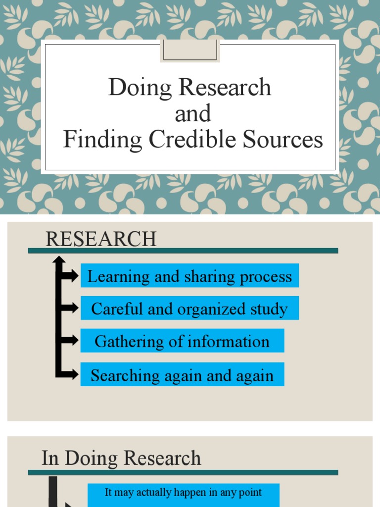 Doing Research and Finding Credible Sources | PDF