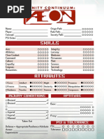 Trinity Core Character Sheet | PDF