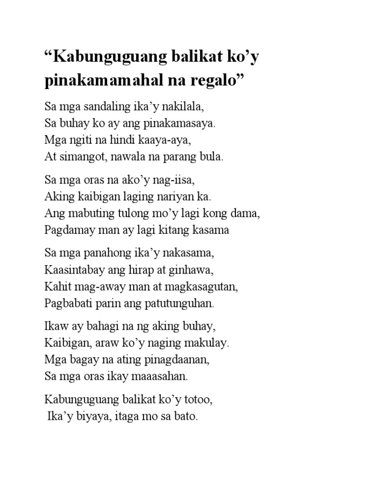 Tradisyunal Na Tula | PDF