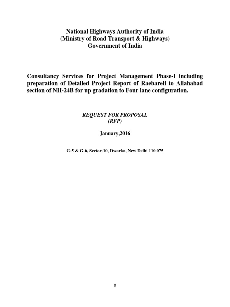 Nhai DPR Tor | PDF | Joint Venture | Request For Proposal