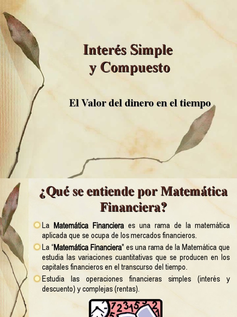 Interés Simple y Compuesto | PDF | Interés | Finanzas Matemáticas