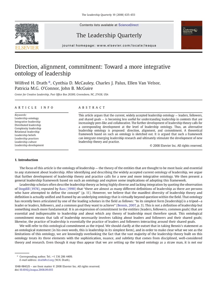 The Leadership Quarterly | PDF | Reductionism | Leadership