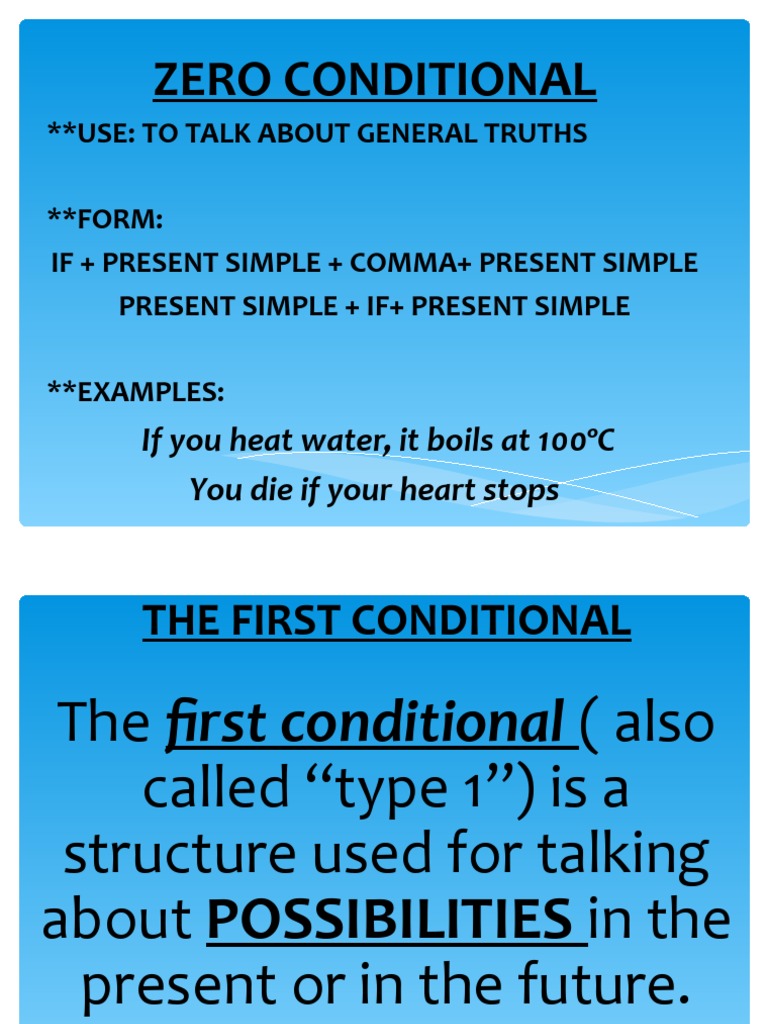 Conditional Structures: A Guide to the Zero, First and Second ...