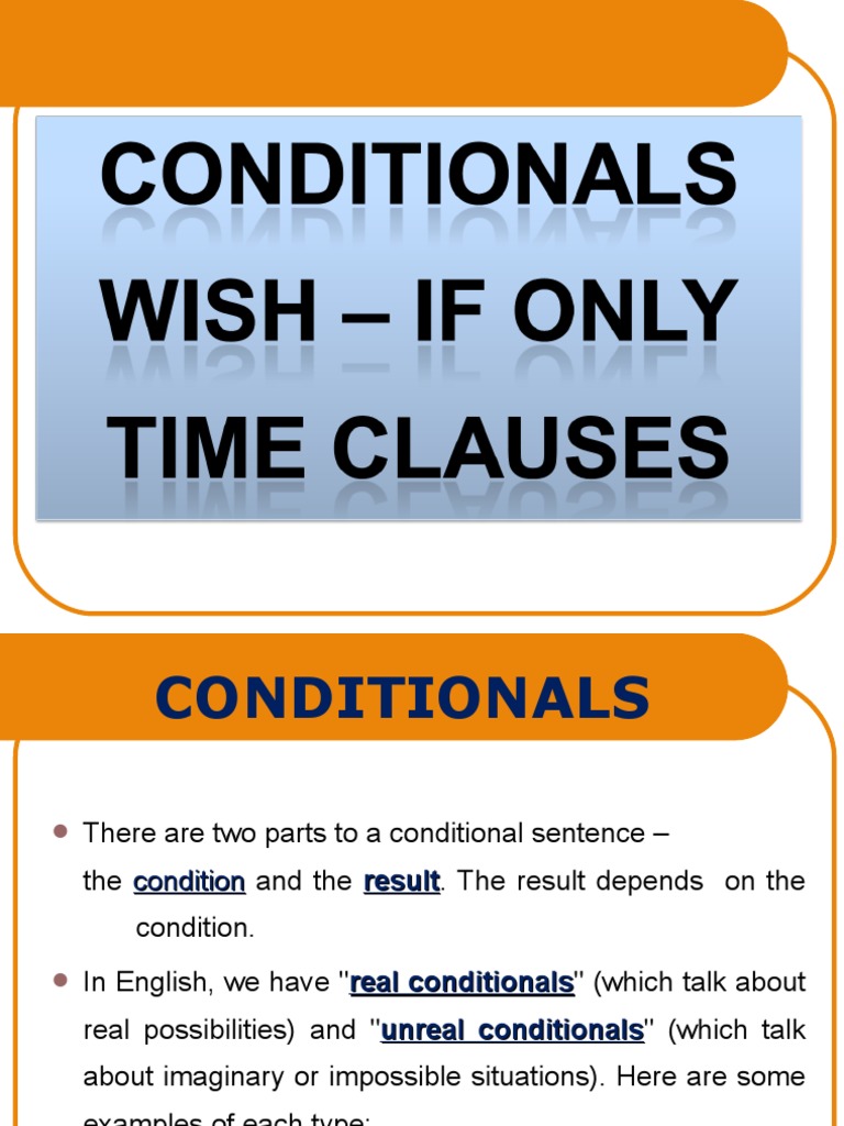Conditional-Sentences - Wish Time Clauses ADVANCED | PDF | Language ...
